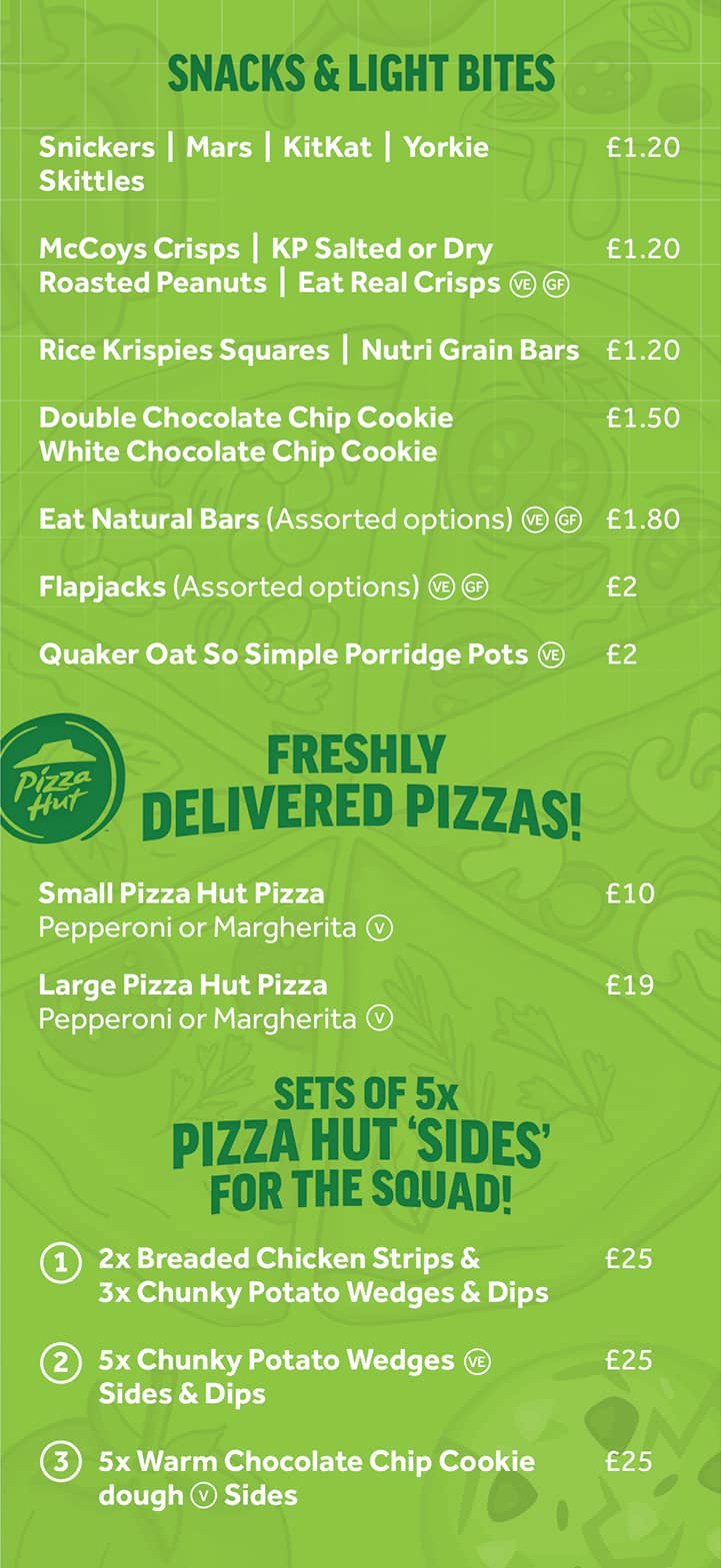 Venue Menu - refreshments, upgrades and more | GO Laser Tag London